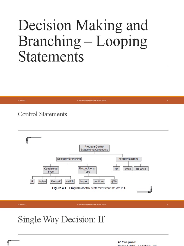 Decision Making and Branching - Looping Statements | PDF | Control Flow ...
