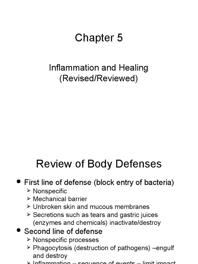 Inflammation and Healing (Revised/Reviewed) | PDF | Inflammation | Burn