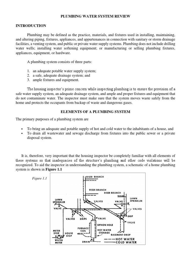 Plumbing Water Systems Review | PDF | Sewage Treatment | Wastewater
