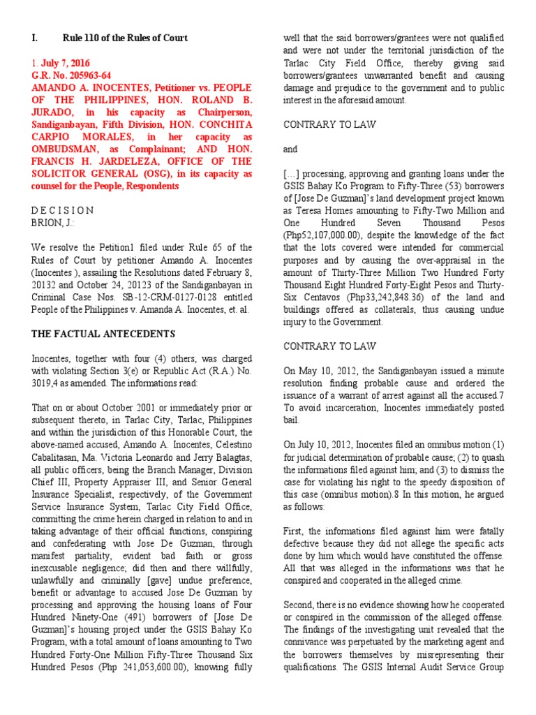 Rule 110 Full Text Cases | PDF | Probable Cause | Jurisdiction