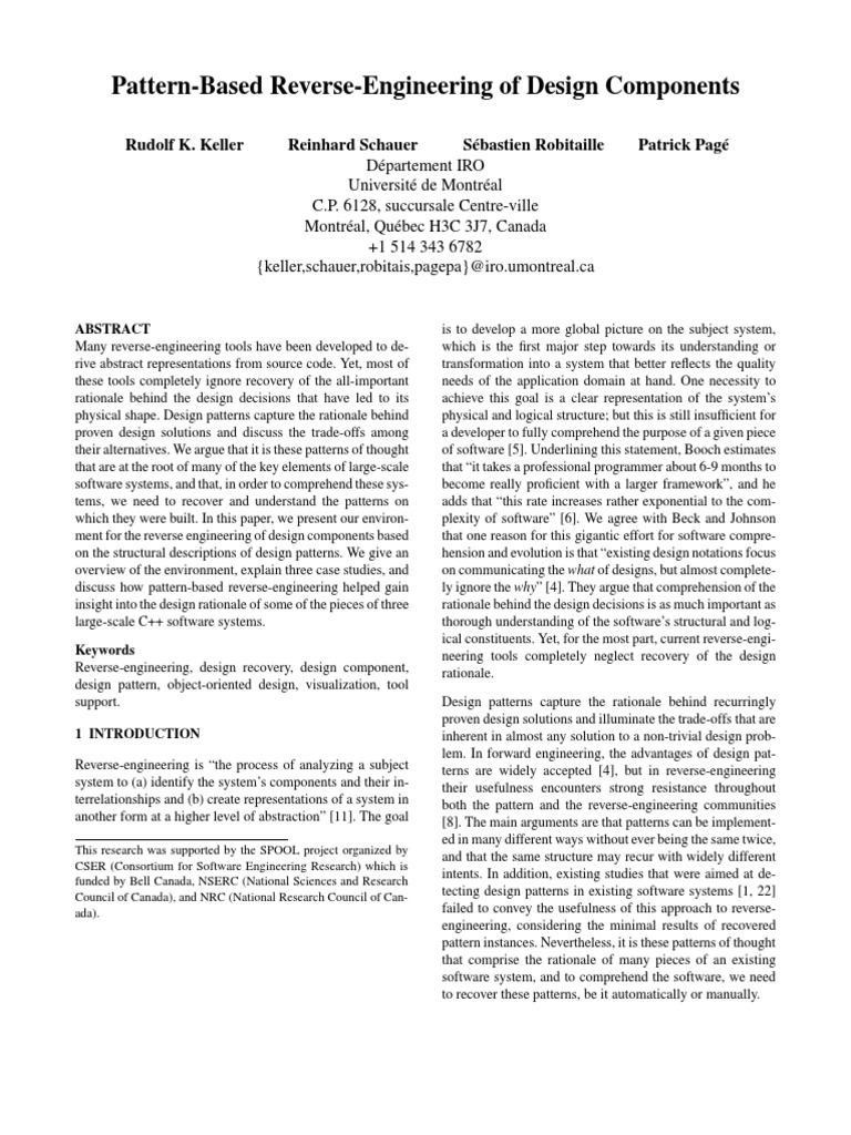 Pattern-Based Reverse-Engineering of Design Components | Download Free ...