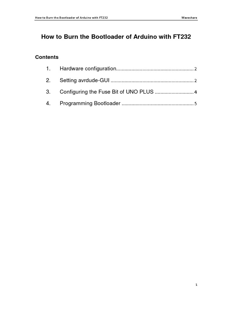 FT232 For Arduino Writing Bootloader PDF | Download Free PDF | Booting ...