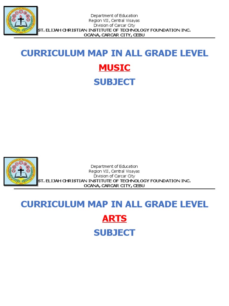 Curriculum Map in All Grade Level Subject: Music | PDF | Social Science