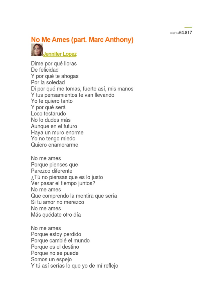 Letra 1 - Jlo | PDF