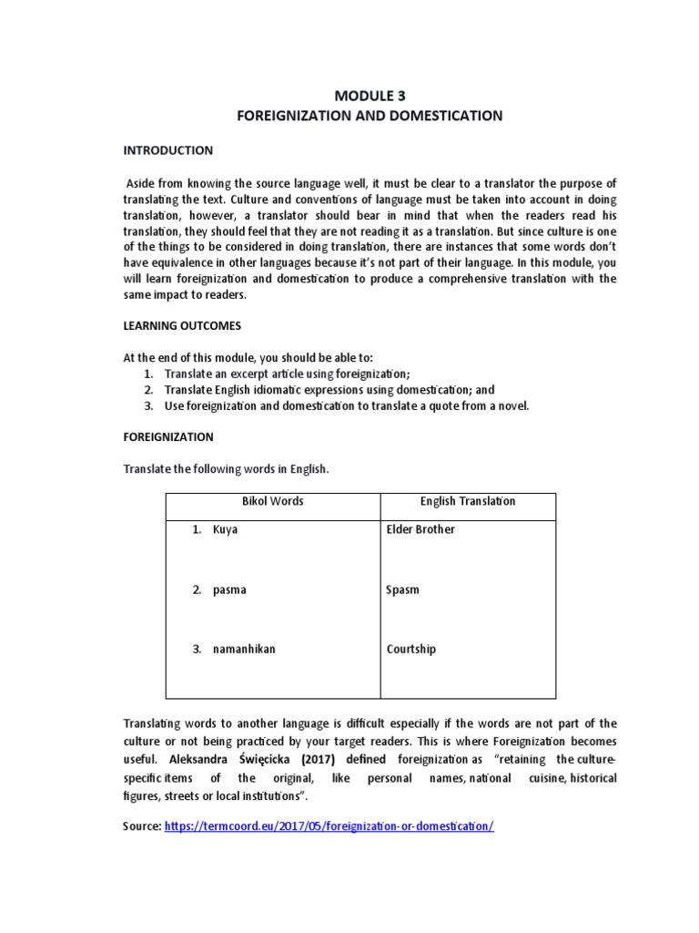 Foreignization vs. Domestication in Translation | PDF | Translations ...