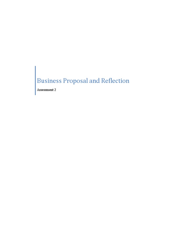 Business Proposal and Reflection: Assessment 2 | PDF | Business Model ...