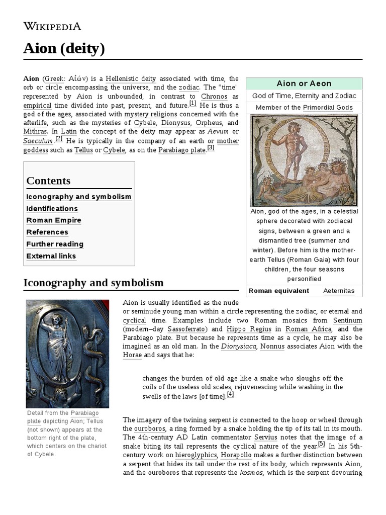 Aion (Deity) | PDF | Ancient Greek Religion | Greek Deities