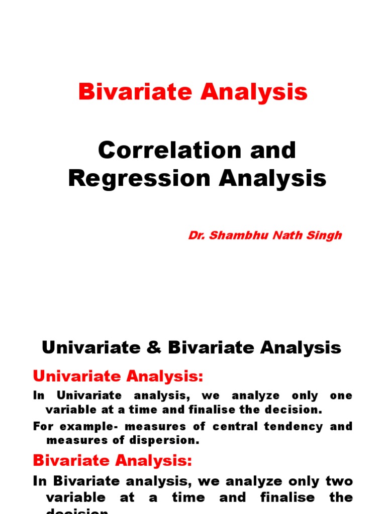 Bivariate Analysis | PDF | Regression Analysis | Correlation And Dependence
