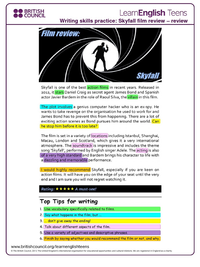 Skyfall Film Review - Sample Review PDF | PDF