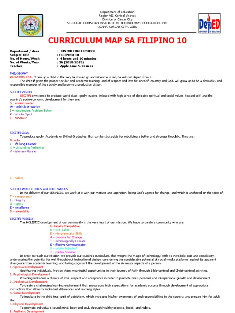 Filipino 10 CM | PDF | Curriculum | Human Nature