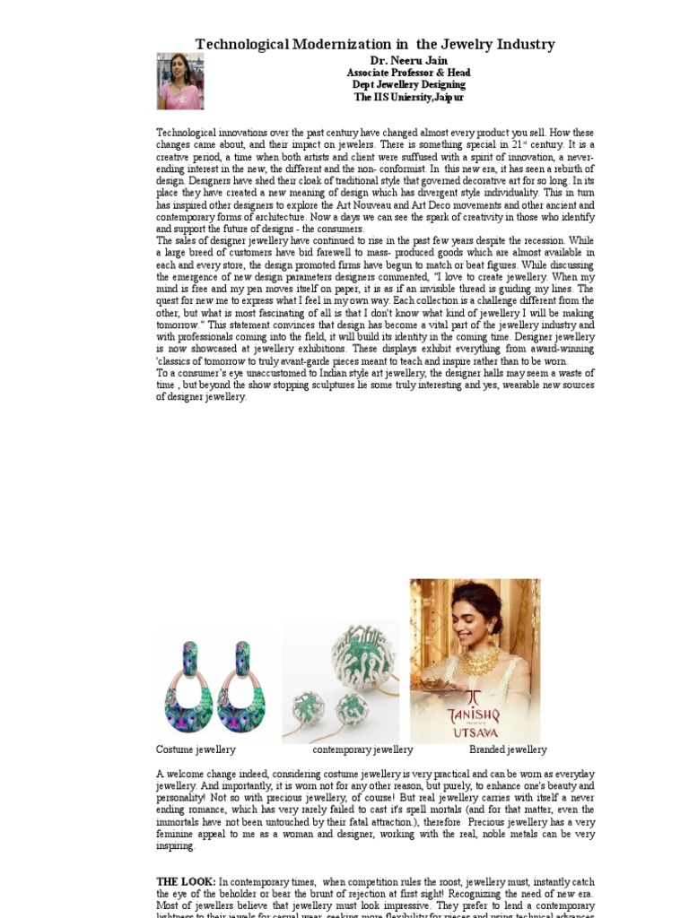 Technological Modernization in The Jewelry Industry | PDF | 3 D ...