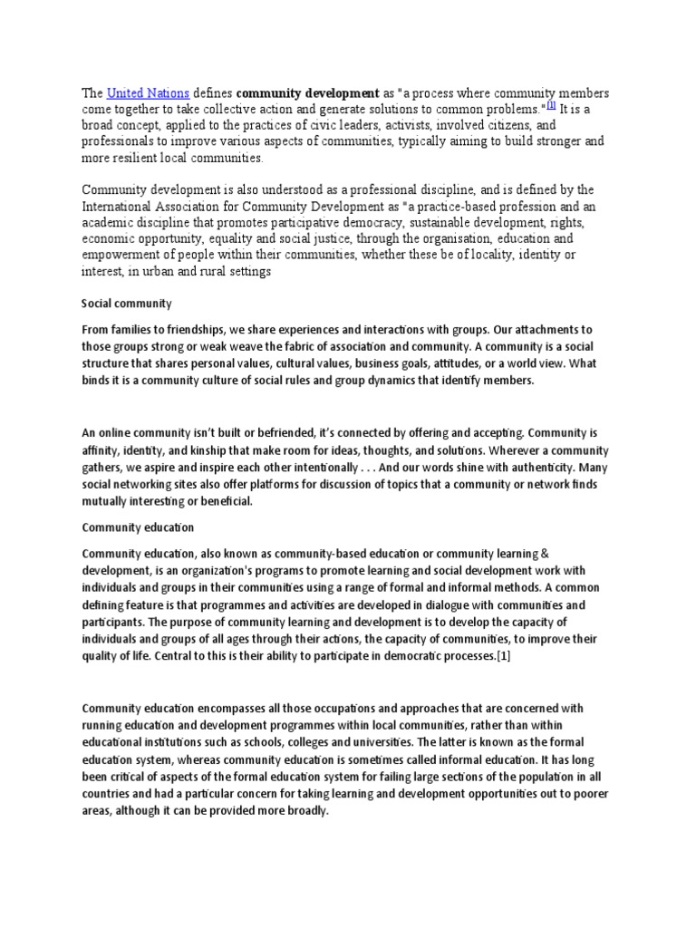 Youth and Community Development | PDF | Community | Human Nature