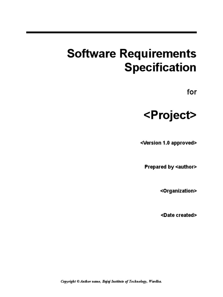 Software Requirements Specification | PDF | Specification (Technical Standard) | Software Quality