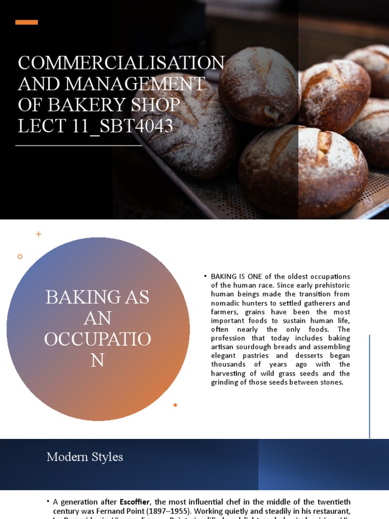 Commercialisation and Management of Bakery Shop LECT 11 - SBT4043 | PDF ...