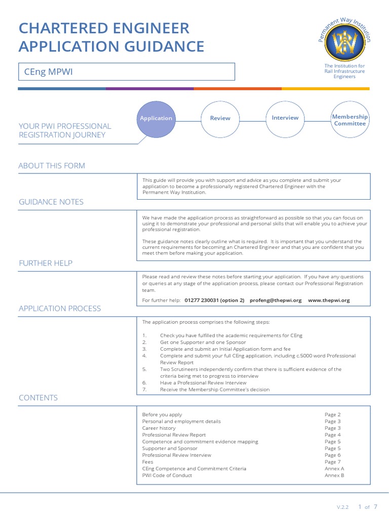 Chartered Engineer Application Guidance: Ceng Mpwi | PDF | Engineer | Competence (Human Resources)
