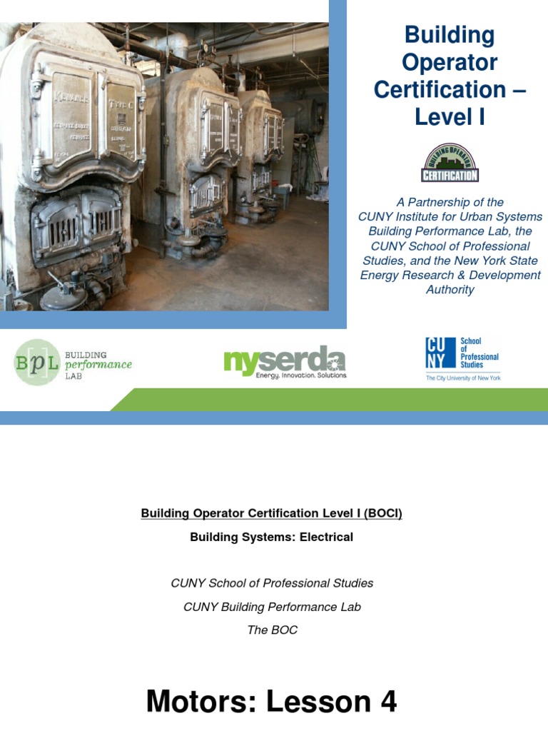 Building Operator Certification - Level I | PDF | Electric Motor | Belt ...