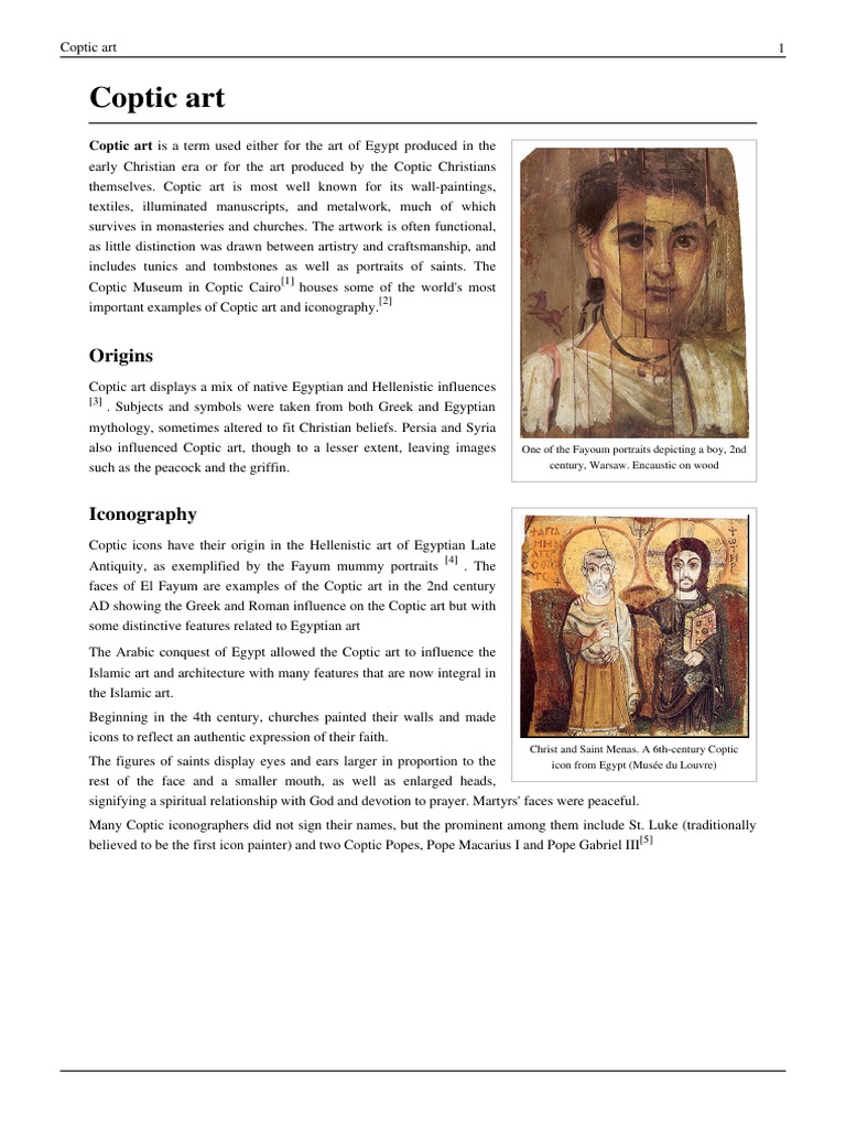 Coptic Art: Origins | PDF | Copts | Paintings