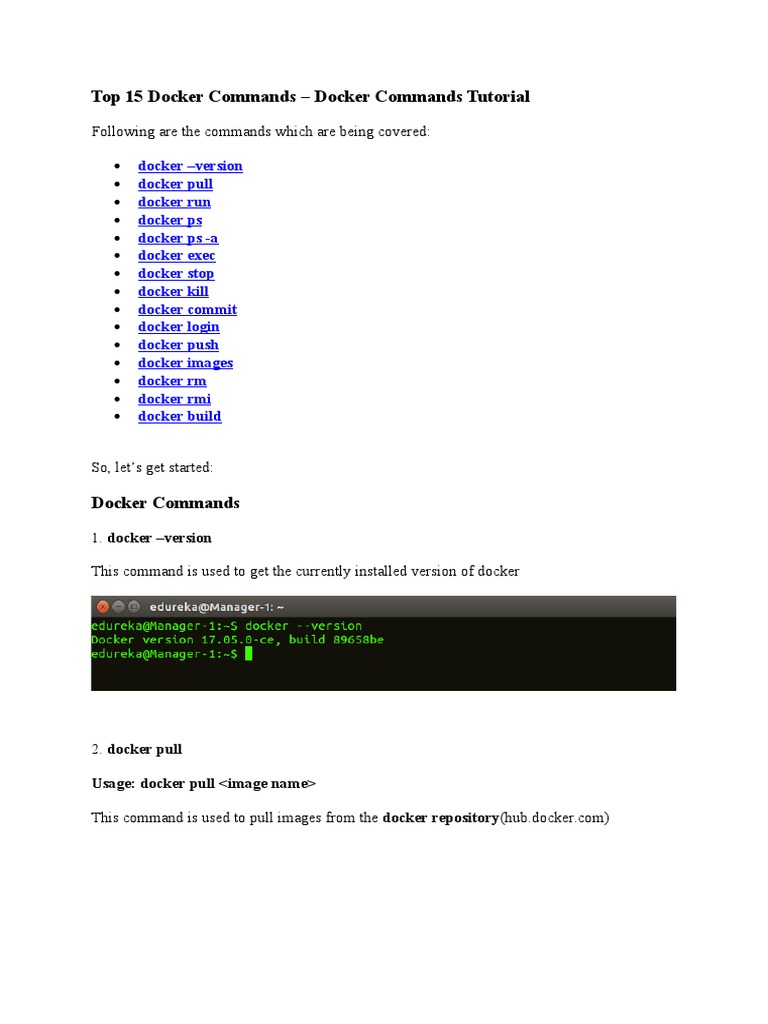 Top 15 Docker Commands Docker Commands Tutorial Pdf 9932
