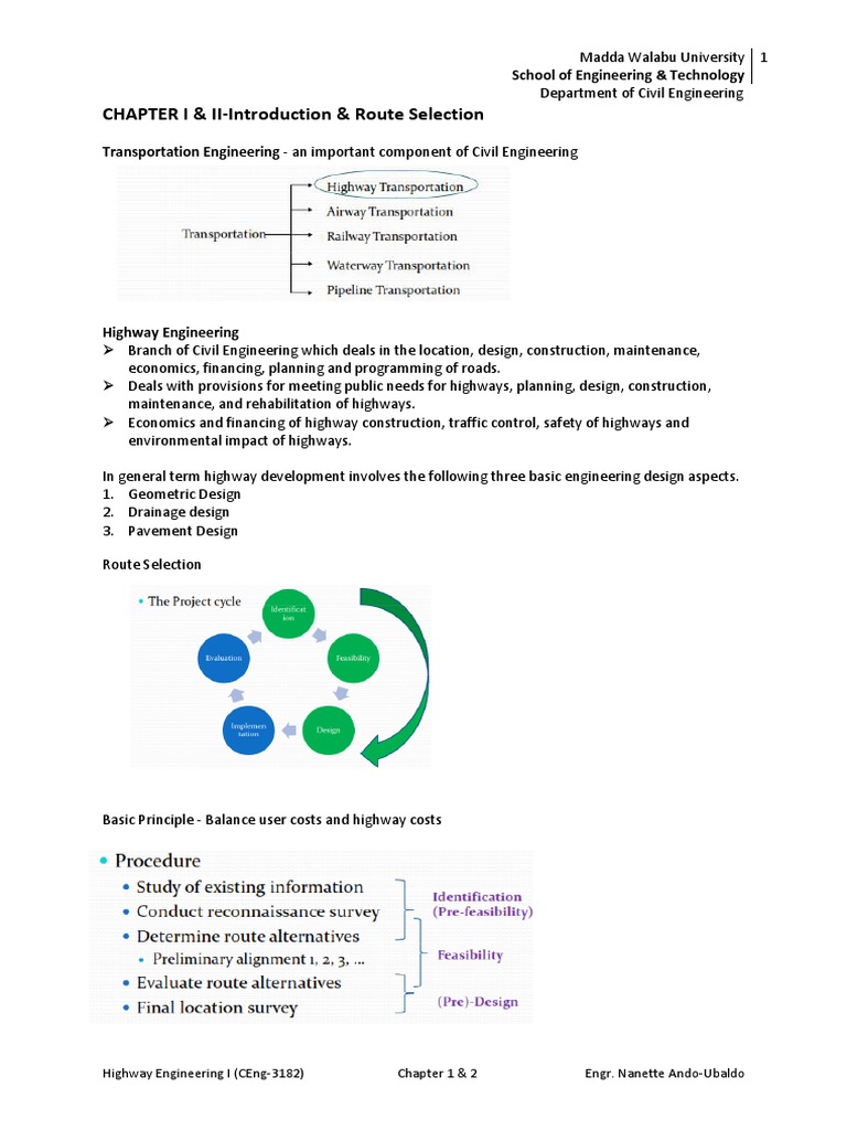 Chapter 1 & 2 - Introduction & Route Selection | PDF | Civil ...
