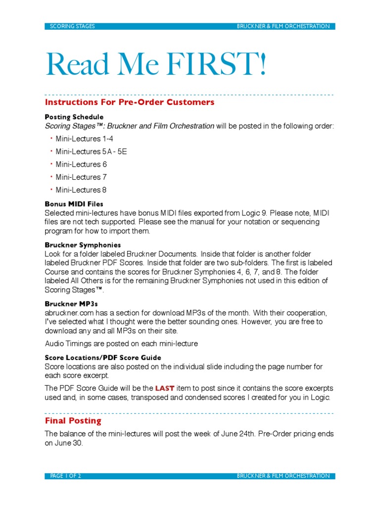 Read Me FIRST!: Instructions For Pre-Order Customers | PDF ...