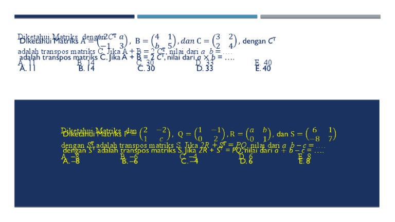 Soal EC-022-Kesamaan Dua Matriks | PDF