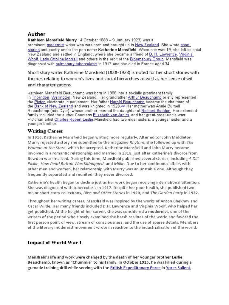 A Cup of Tea | PDF | Katherine Mansfield