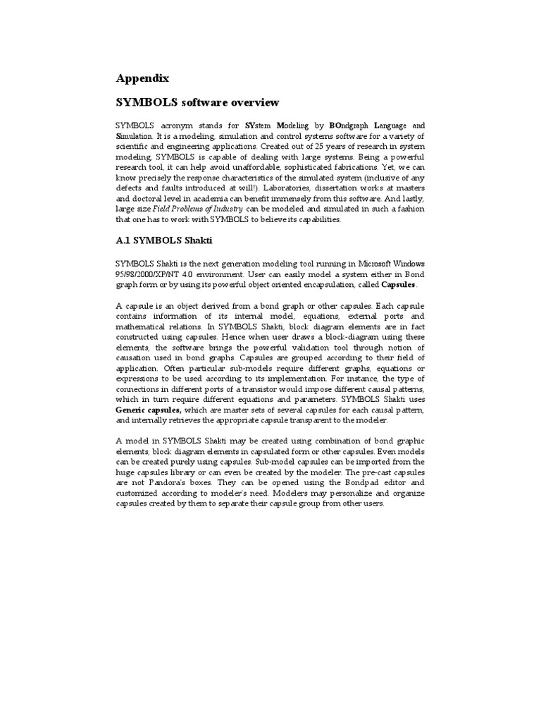 Appendix SYMBOLS Software Overview | PDF