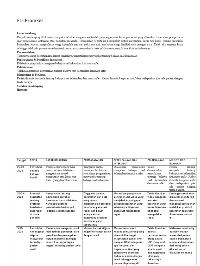 F1 PROMKES Isi Borang Internship | PDF