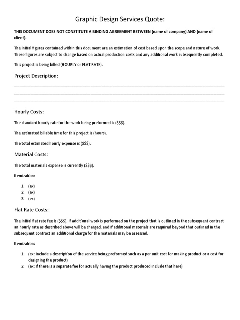 Graphic Design Services Quote | PDF