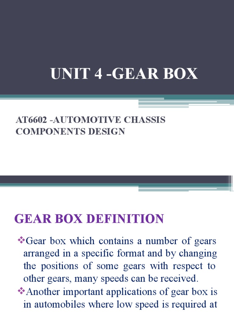Gearbox Design | PDF | Gear | Bearing (Mechanical)