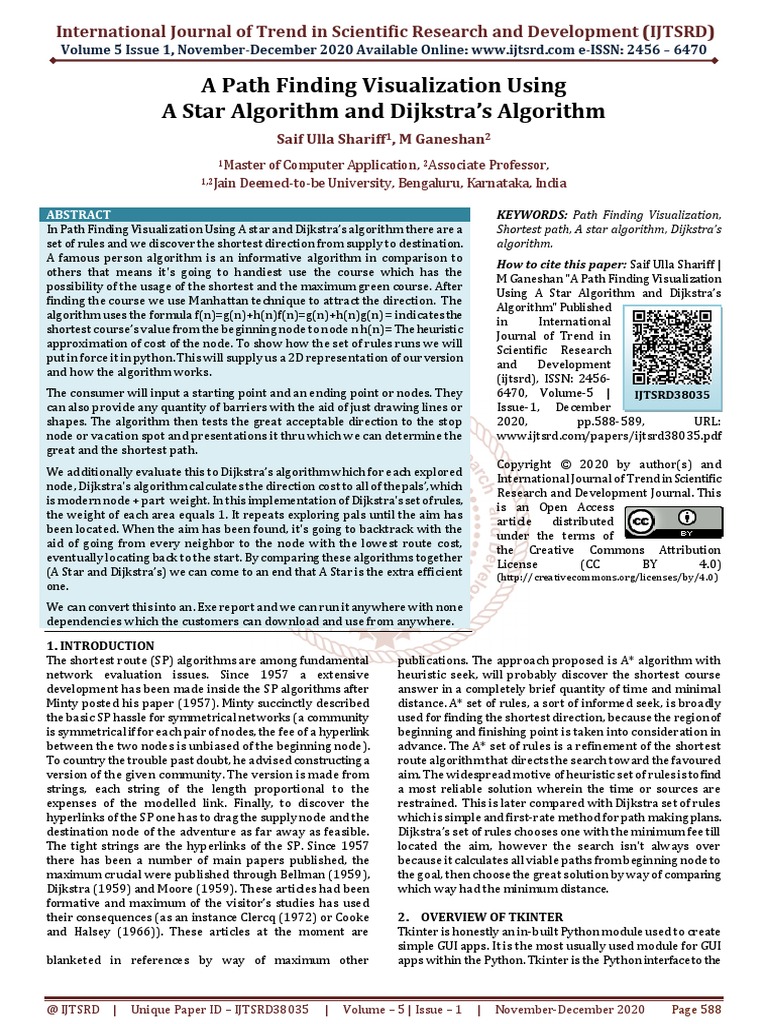 A Path Finding Visualization Using A Star Algorithm and Dijkstra's ...