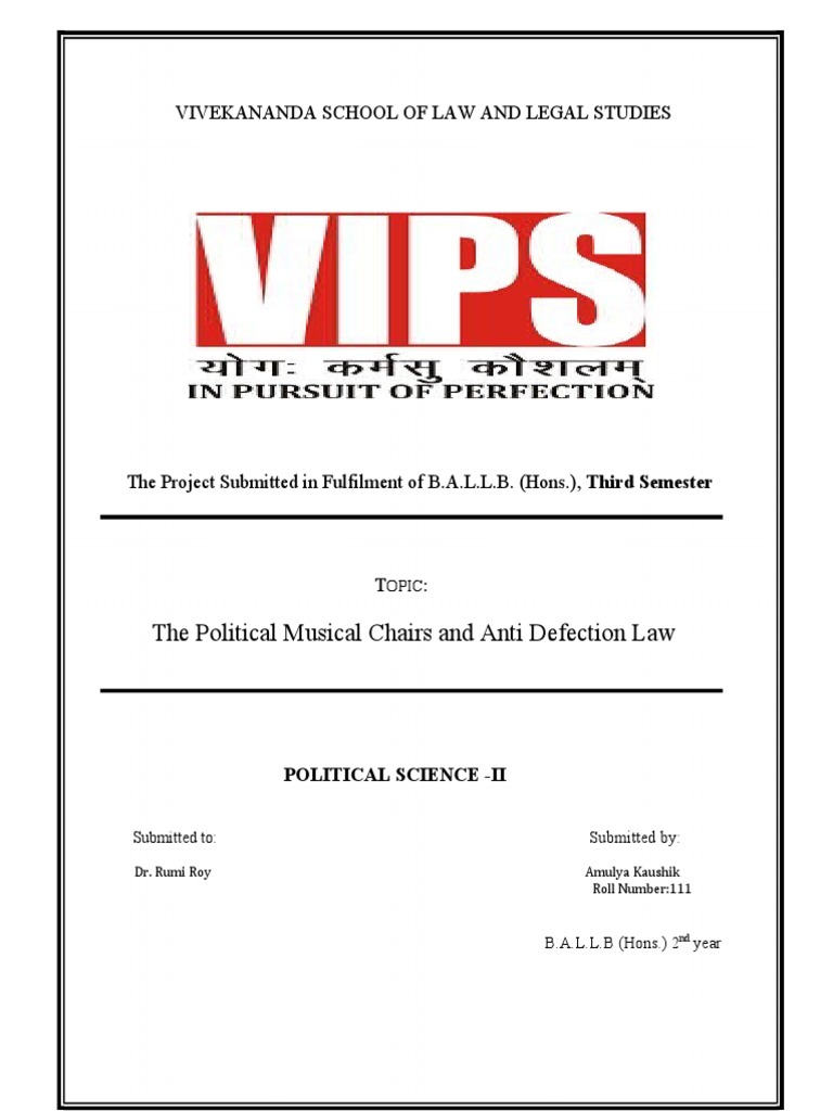 The Political Musical Chairs and Anti Defection Law | PDF | Policy ...