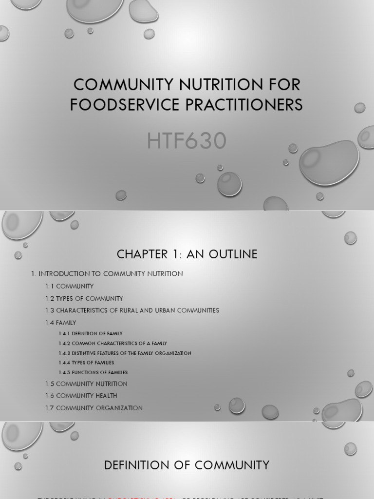 CHAPTER 1 Introduction To Community Nutrition PDF | PDF | Family ...