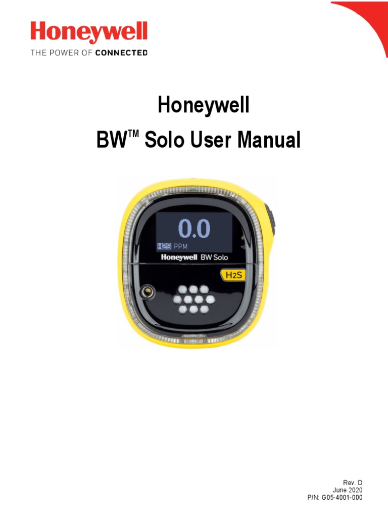 Honeywell BW Solo User Manual | PDF | Menu (Computing) | Computing And Information Technology