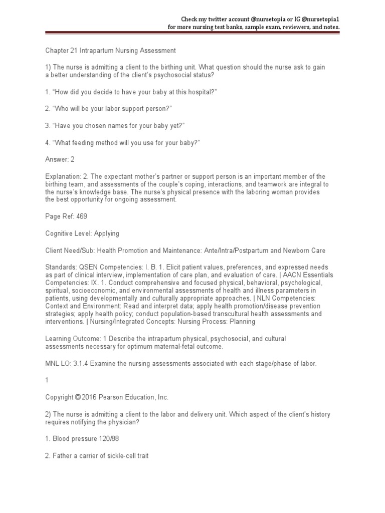 Chapter 21 Intrapartum Nursing Assessment | PDF | Childbirth | Nursing