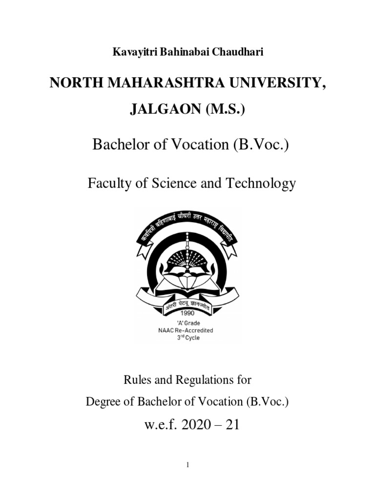 B.Voc Course Structure and Regulations | PDF | Bachelor's Degree ...