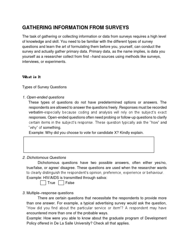 Understanding Dichotomous Survey Questions | PDF | Question | Survey ...