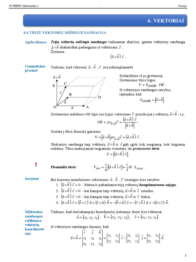 4.4T Trijų Vektorių Mišrioji Sandauga | PDF