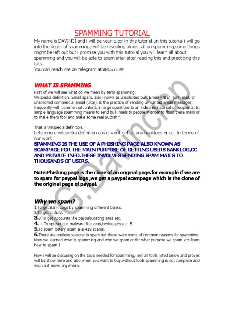 Spamming Tutorial: What What What What Is IS IS Is Spamming Spamming ...