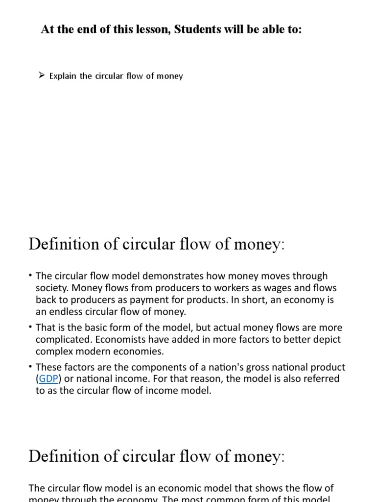 Lecture - 2.2 Circular Flow of Money | PDF | Labour Economics | Factors ...