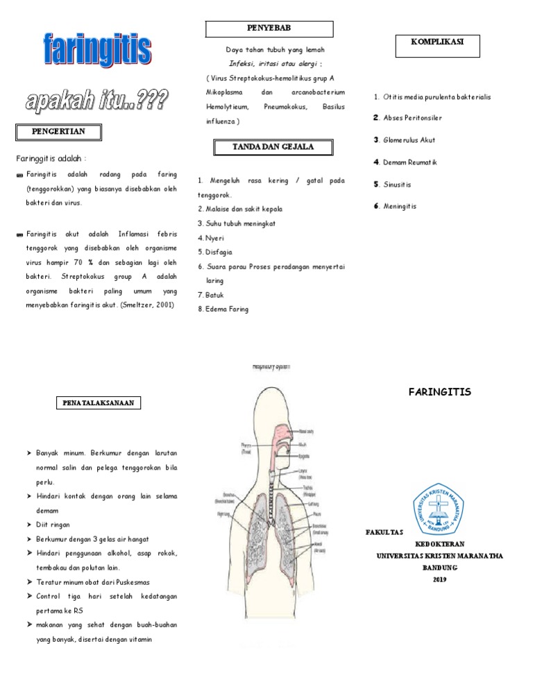 FARINGITIS: PENYEBAB, GEJALA, DAN PENATALAKSANAANNYA | PDF