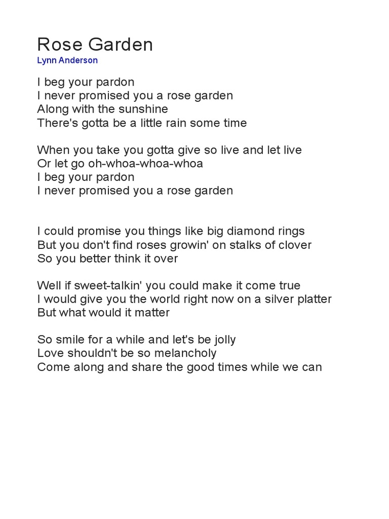 Rose Garden - Lyrics | PDF