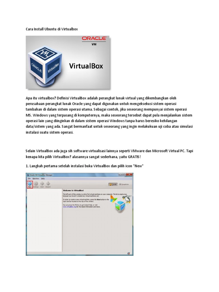 Cara Install Ubuntu Di Virtualbox | PDF