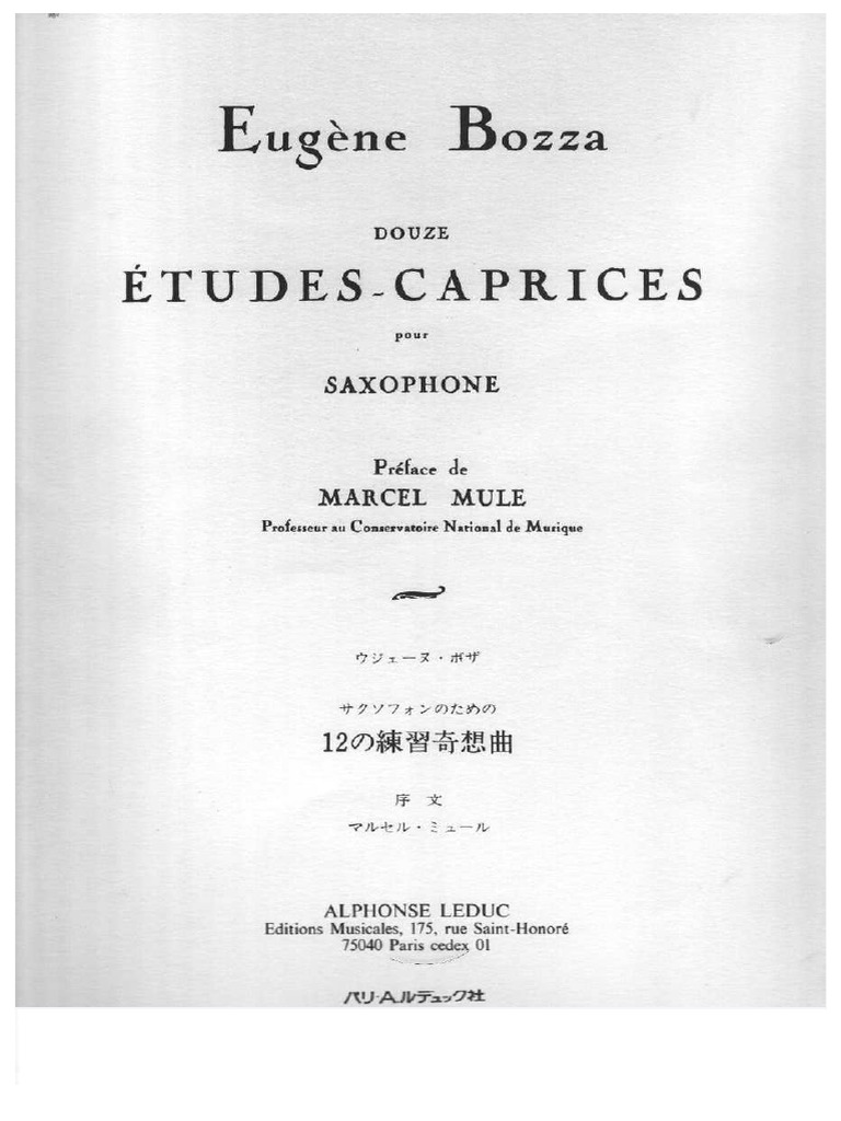 Eugene Bozza Douze Etudes Caprices | PDF