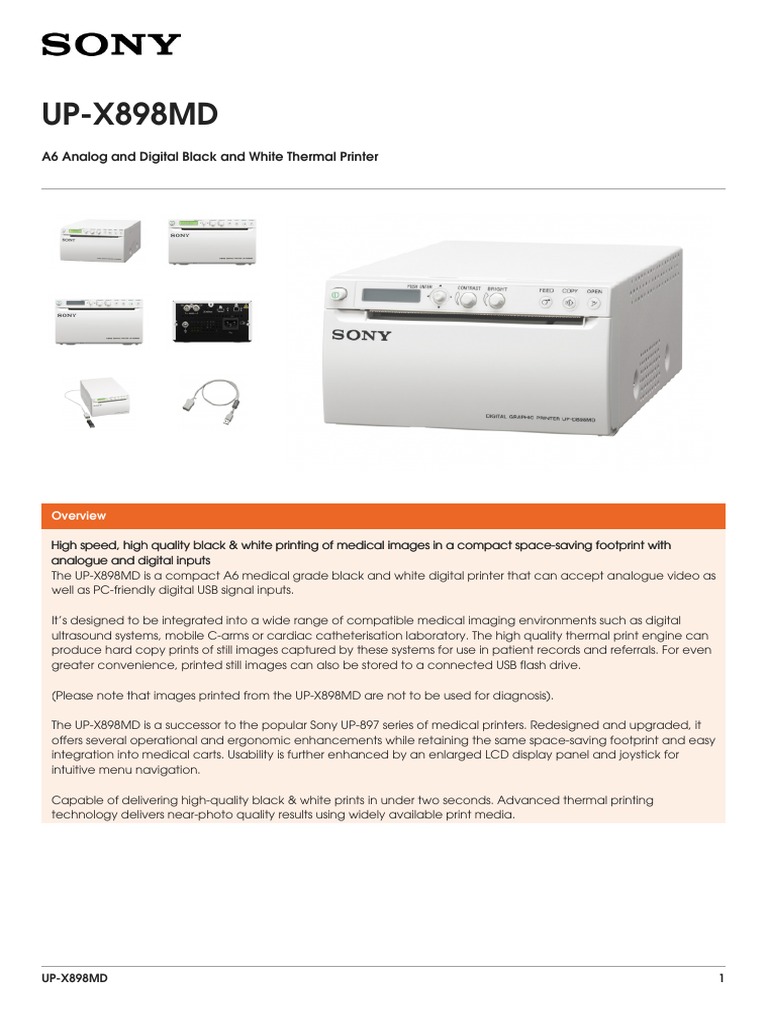 UP-X898MD: A6 Analog and Digital Black and White Thermal Printer | PDF ...
