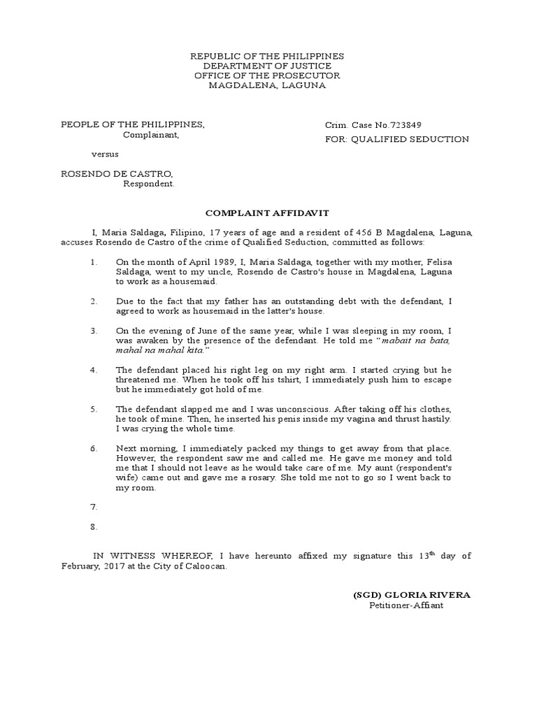 Affidavit Complainant | PDF