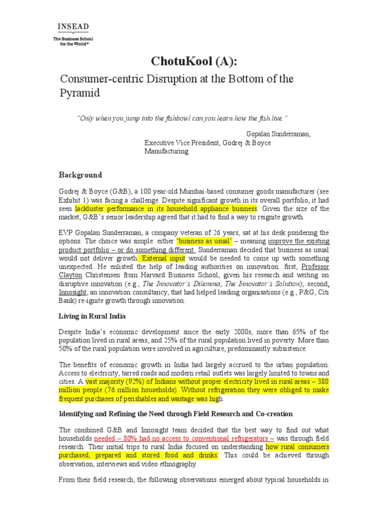 Chotukool Case | Download Free PDF | Refrigerator | Innovation