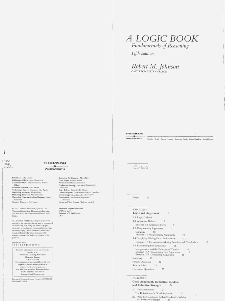 A Logic Book Fundamentals of Reasoning PDF | PDF