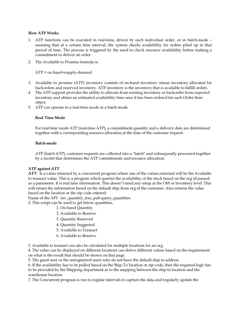 How ATP Works | PDF | Inventory | Retail