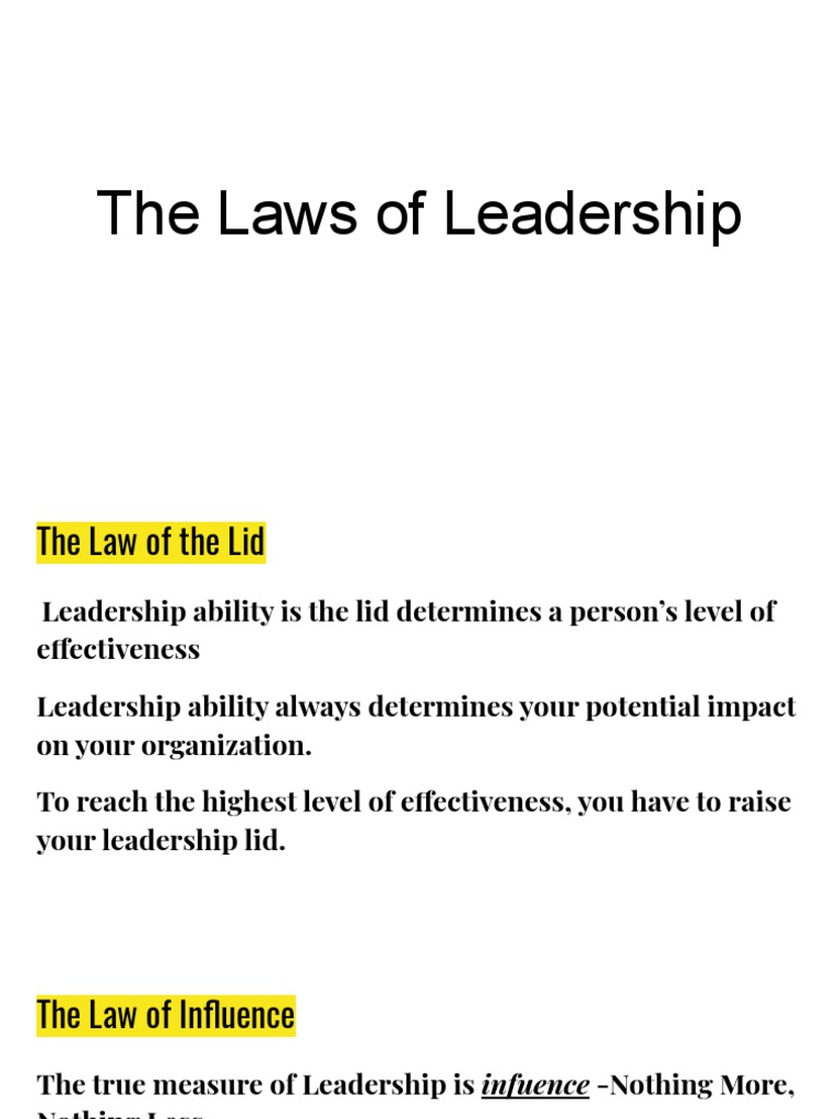 Key Laws of Effective Leadership | PDF | Career & Growth